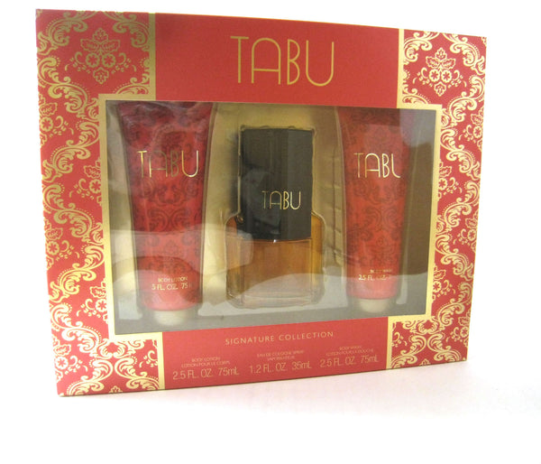 Tabu for Women by Dana Cologne Spray 1.2 oz + Lotion + Shower Gel Set ...